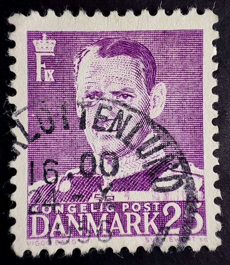 Denmark 25 Ore Old Stamp Collection Editorial Stock Image - Image of ...