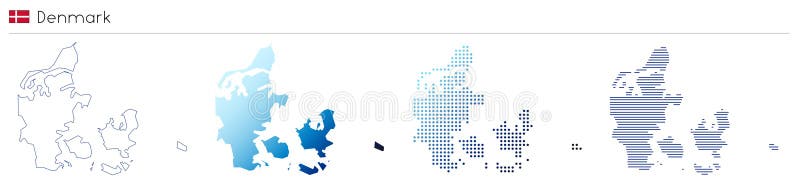 Denmark - Geometrical Country Shape Stock Vector - Illustration of ...