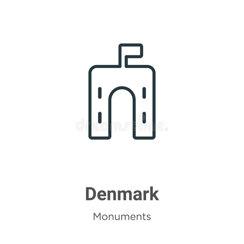 Denmark Outline Vector Icon. Thin Line Black Denmark Icon, Flat Vector ...