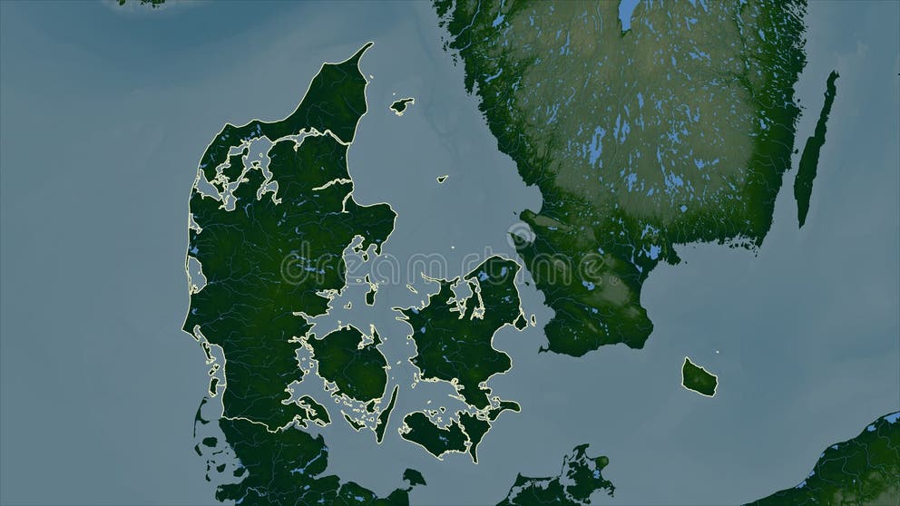Denmark outlined. Physical stock illustration. Illustration of ...