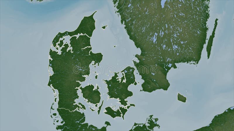 Denmark outlined. Pale stock illustration. Illustration of planet ...