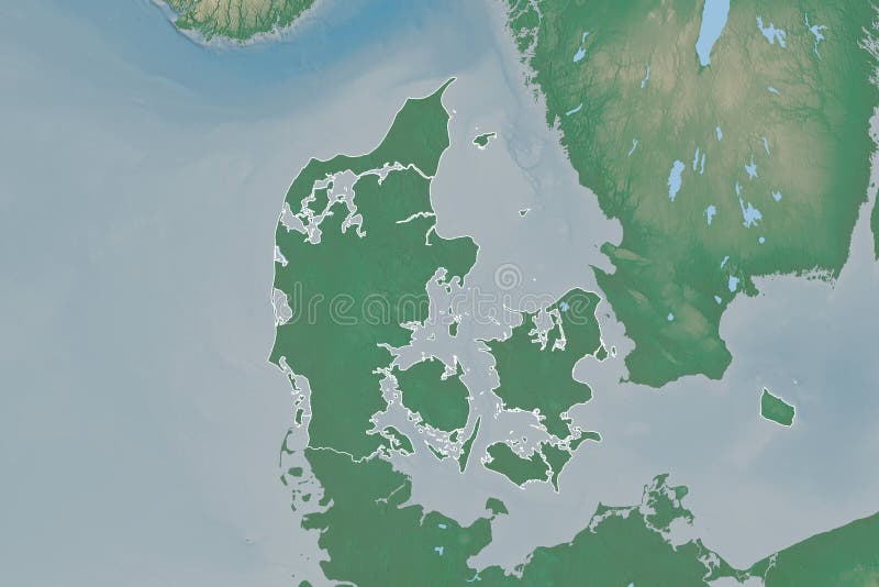 Denmark outlined. Relief stock illustration. Illustration of ...