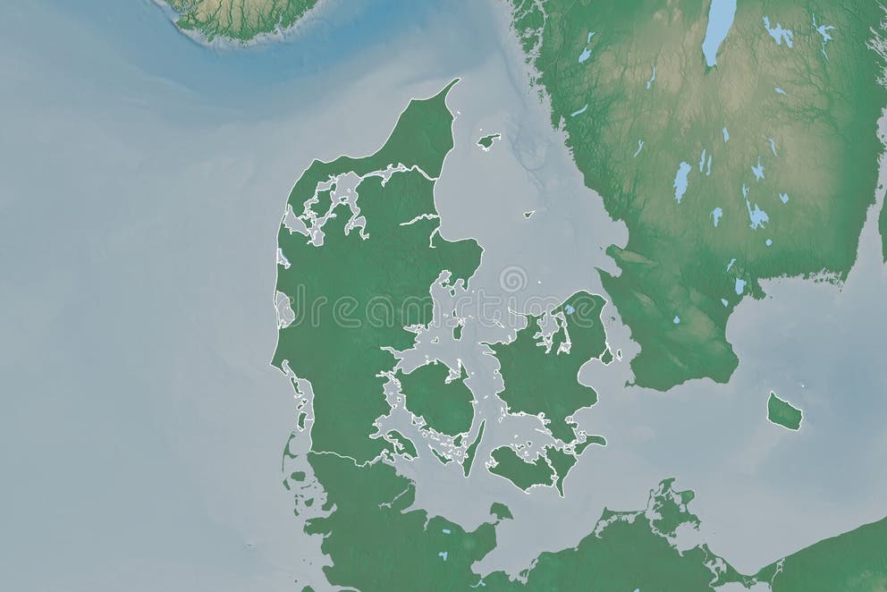 Denmark outlined. Relief stock illustration. Illustration of ...