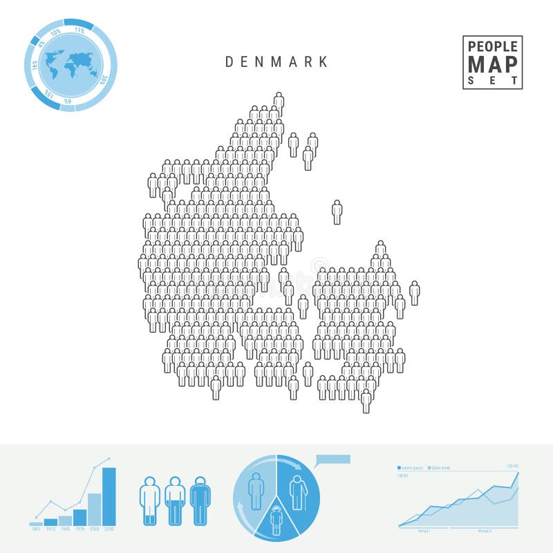 Denmark People Icon Map. Stylized Vector Silhouette of Denmark ...
