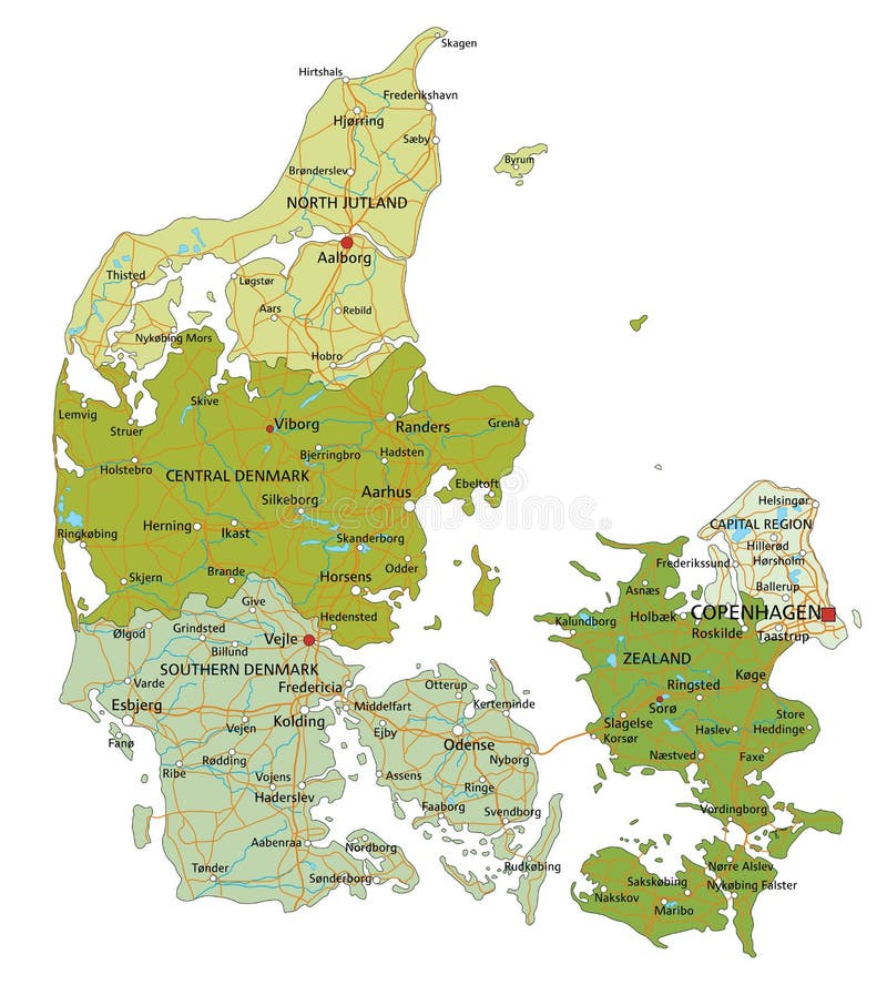 Denmark Highly Detailed Map with Territory Borders Stock Vector ... Denmark Highly Detailed Map with Territory Borders Stock Vector ...