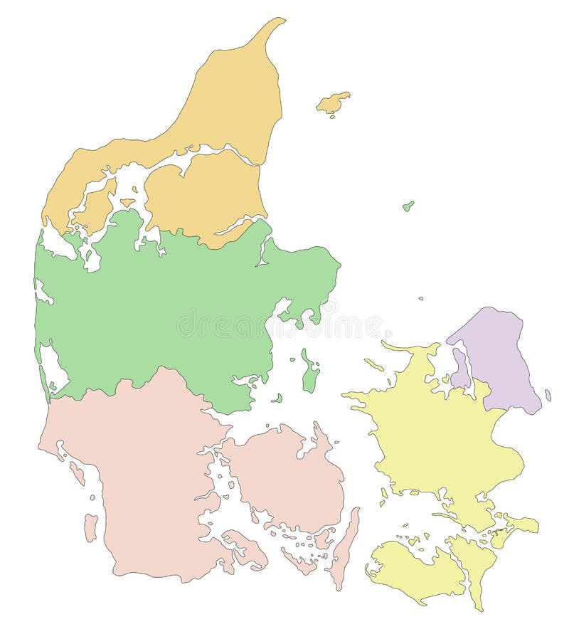 Denmark - Highly Detailed Editable Political Map with Labeling. Stock ...