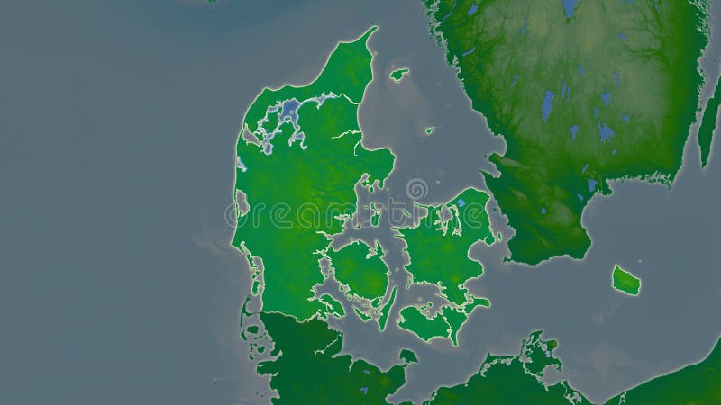 Denmark - Physical. Country and Globe, Composition Stock Illustration ...