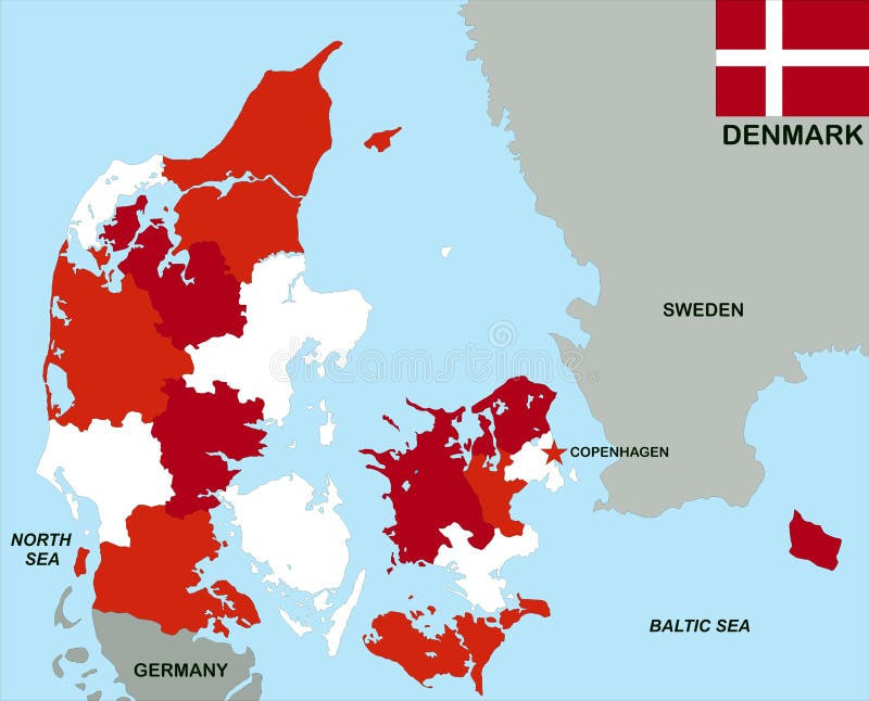 denmark map with surrounding countries