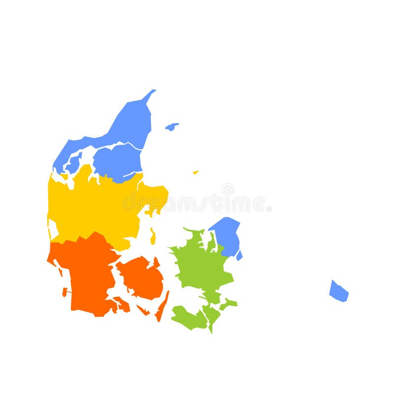Denmark Political Map of Administrative Divisions Stock Illustration ...