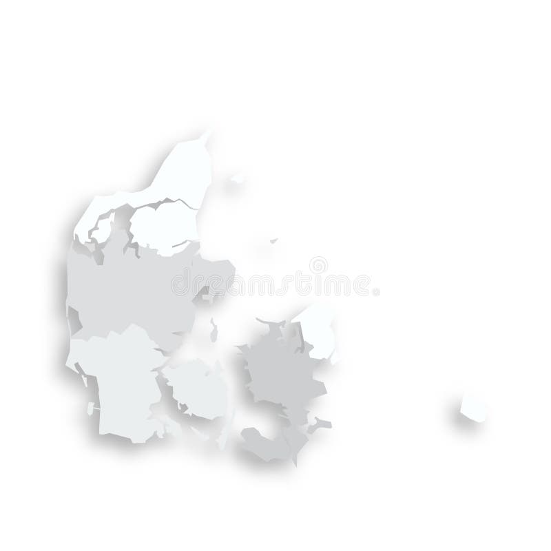Denmark Political Map of Administrative Divisions Stock Vector ...