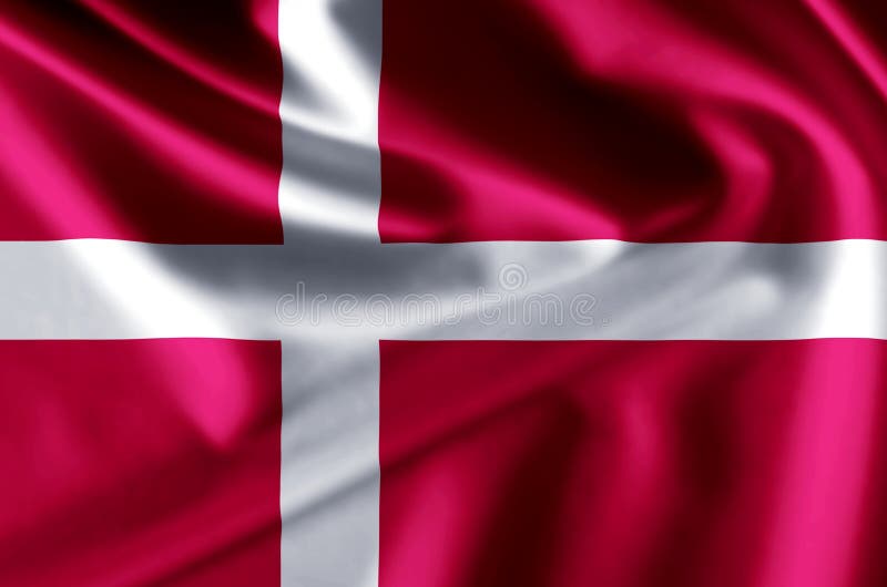Denmark Realistic Flag Illustration. Stock Illustration - Illustration ...