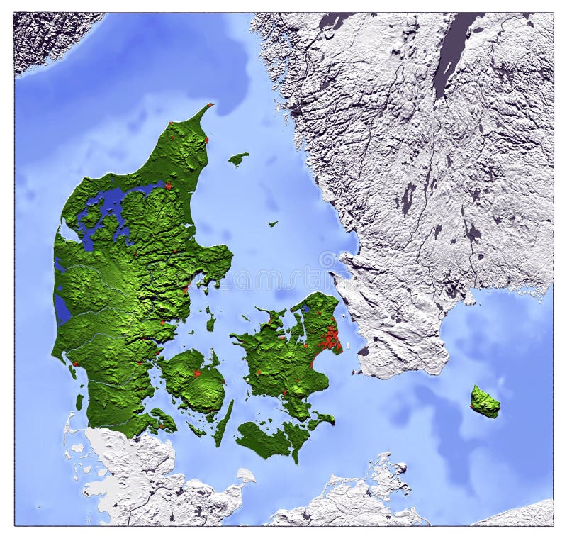 Denmark Map With Cities Physical Map Of Denmark Ezilon