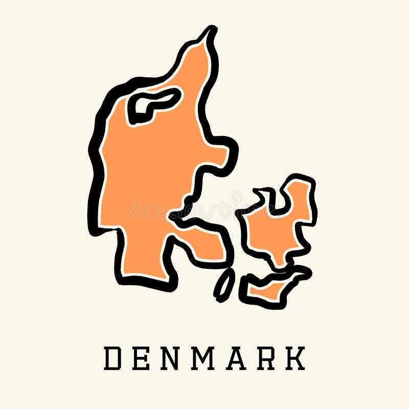 Denmark simplified map stock vector. Illustration of border - 100123842