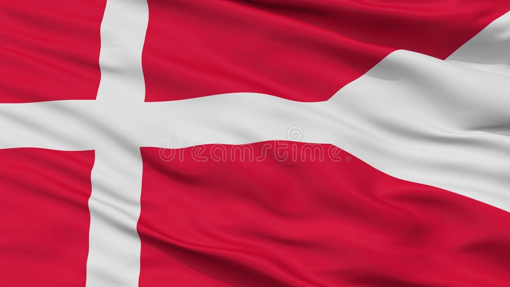 Denmark State Flag Closeup View Stock Illustration - Illustration of ...