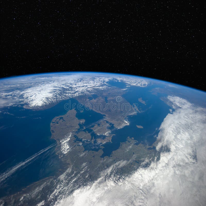 Denmark and Sweden from Space Stock Image - Image of germany, night ...