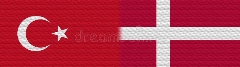 Denmark and Turkey Turkish Fabric Texture Flag Stock Illustration ...