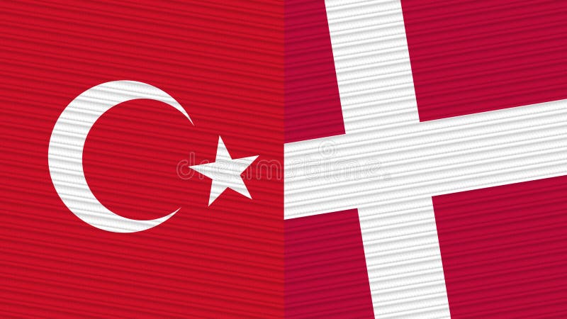 Denmark and Turkey Two Half Flags Together Stock Illustration ...