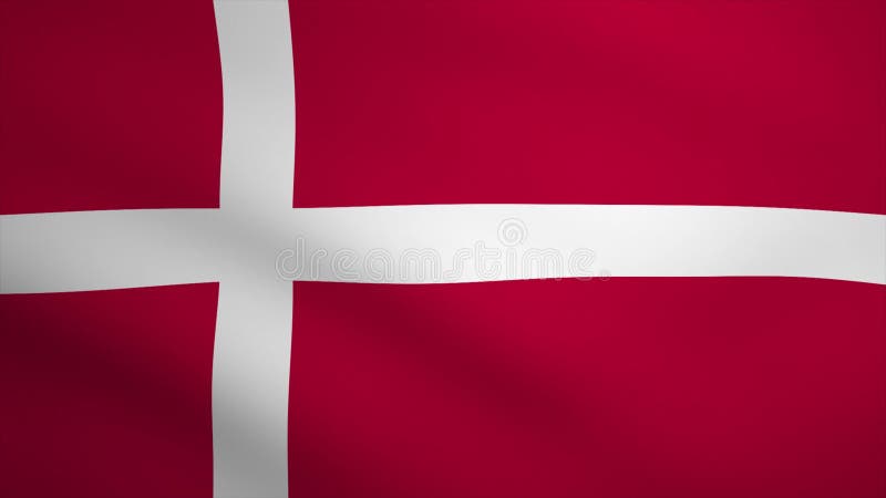 Denmark Waving Flag Background Animation. Looping Seamless 3D Animation ...