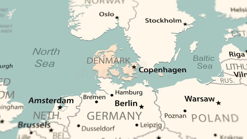 Denmark on the world map stock illustration. Illustration of denmark ...
