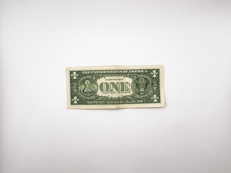 The Denomination One Dollar on the Back Side, Isolated on White ...