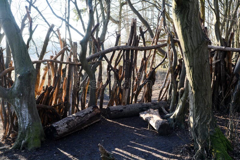 Large stick den stock image. Image of stick, tree, house - 69417839