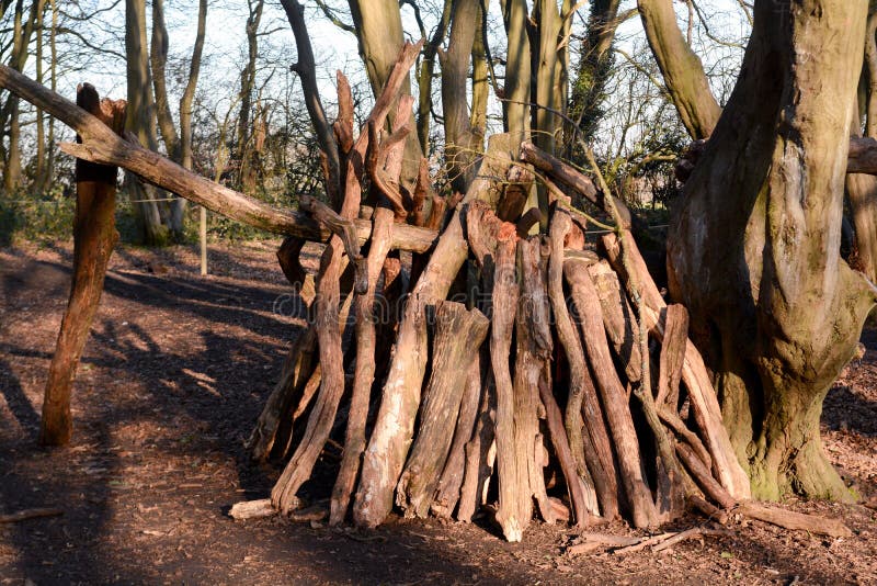 Large stick den stock image. Image of stick, tree, house - 69417839