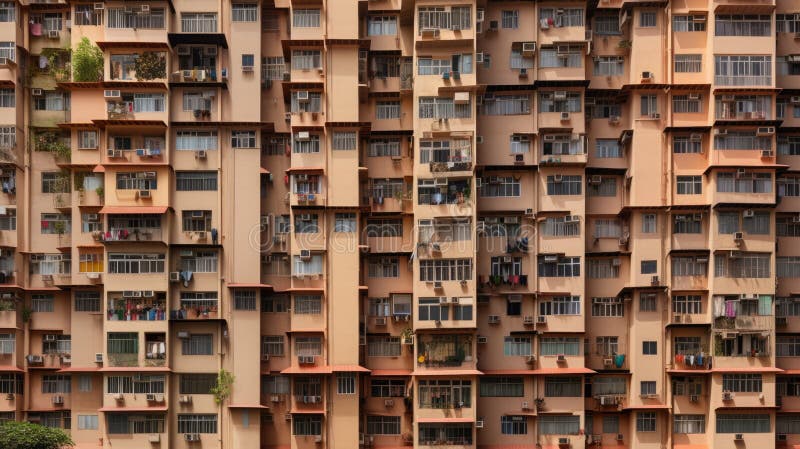 Dense Apartment Building. Generative AI Weber. Stock Illustration ...