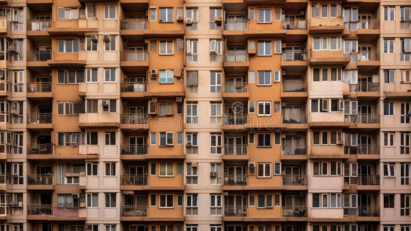 Dense Apartment Building. Generative AI Weber. Stock Illustration ...