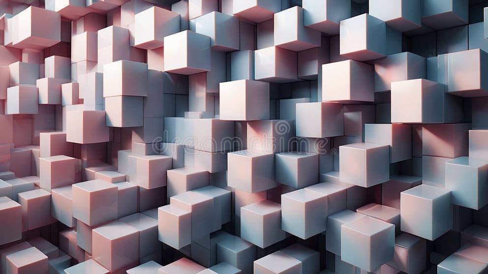 A Dense Arrangement of Light Colored Cubes Creating a Textured and ...