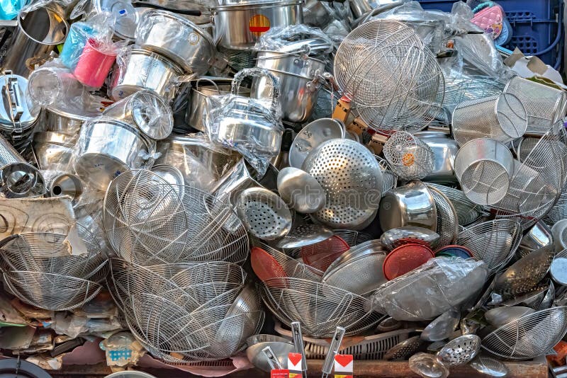 Pots, Pans, Kitchen Utensils, and Accessories. Stock Image - Image of ...