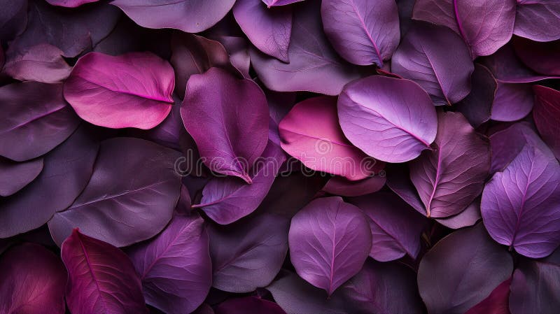 A Dense Background of Petals and Leaves of Saturated Purple and Purple ...
