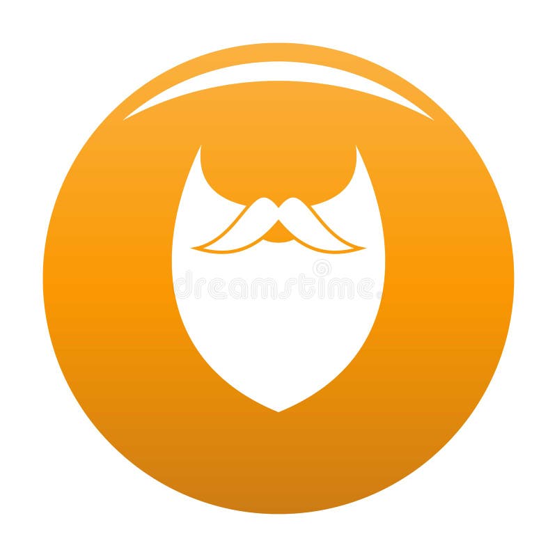 Dense Beard Icon Vector Orange Stock Vector - Illustration of mask ...