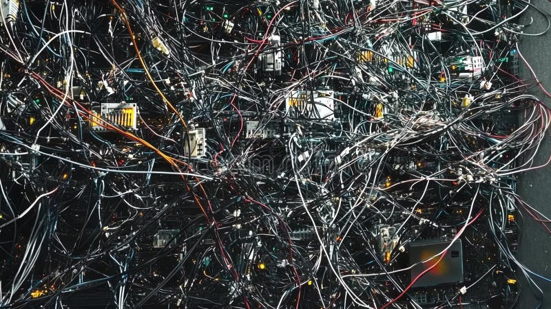 A Dense of Cables and Wires Connecting Various Computing Devices ...