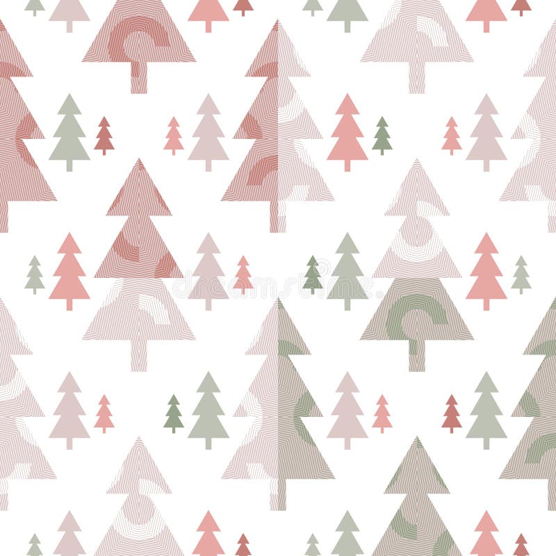 Dense Christmas Park with Decorated Geometric Trees. Abstract Seamless ...