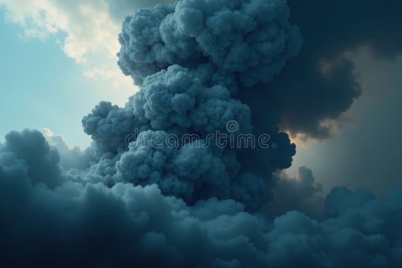 Dense Cloud of Dark Gray Smoke Rising from a Mysterious Source, Clouds ...