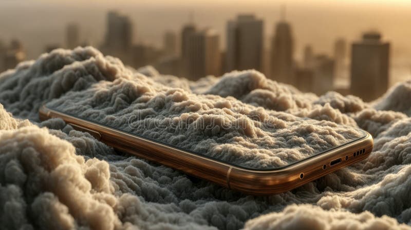 Dense Cloud Mass Emerging from a Smartphone, Symbolizing Cloud ...