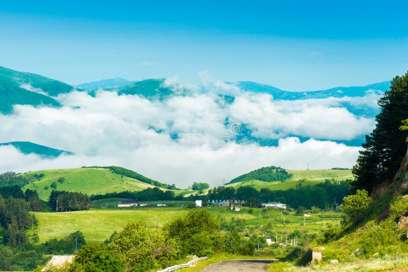 Dense Clouds in the Highlands of Armenia Covered the Valley Stock Photo ...