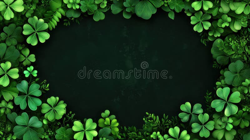 Dense Clover Border with Lush Foliage Creating Dark Empty Center, Ideal ...