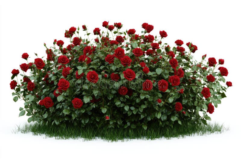 A Dense Cluster of Bright Red Roses with Lush Green Leaves Stock Image ...