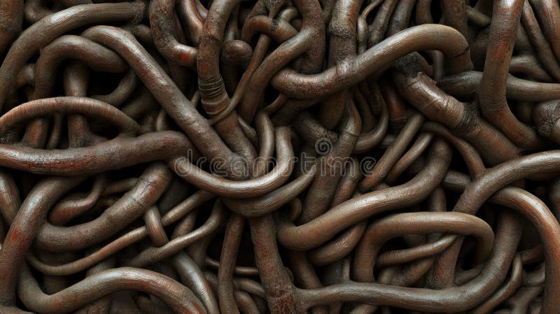 Tangled Mass of Earthworms Creating an Intricate, Organic Pattern, AI ...