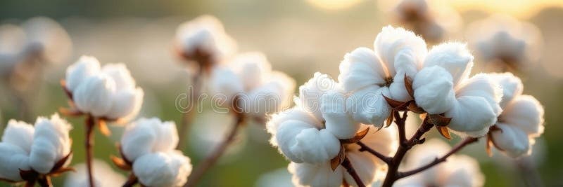 Dense Cluster of Pristine White Cotton Bolls Against Blurred Backdrop ...