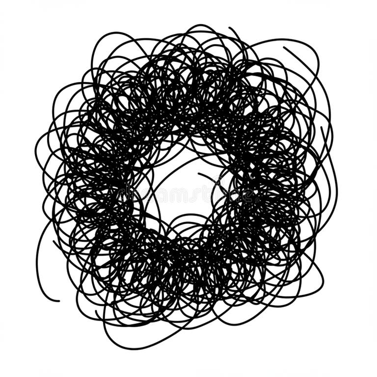 A Dense Cluster of Tangled Black Lines Forms an Abstract, Irregular ...