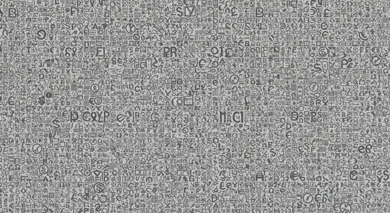 A Dense Collage of Various Black and White Abstract Symbols and Letters ...