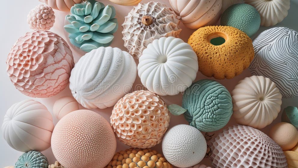 A Dense Collection of Colorful Round Textured Natural Objects. Stock ...