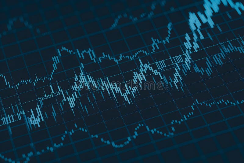 Dense Digital Graph Displaying Stock Fluctuations in Futuristic Colors ...