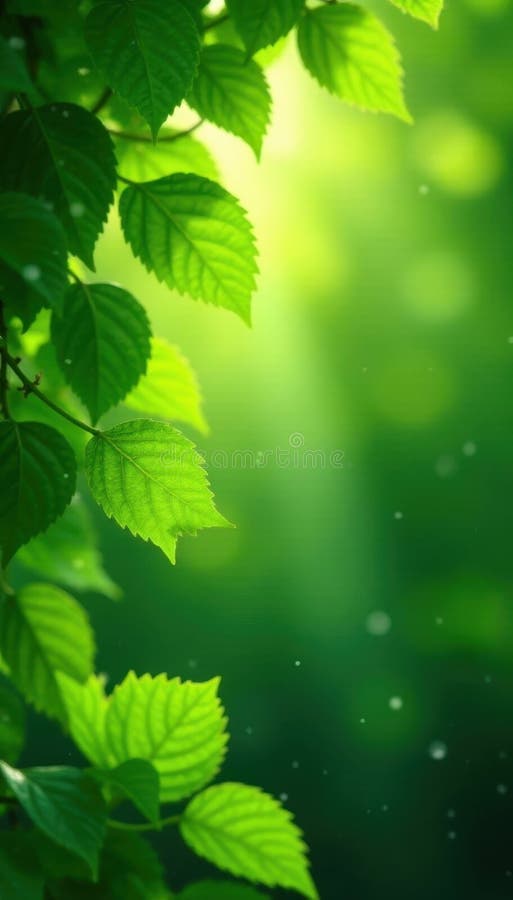 Dense Emerald Leaves Sunlight Dappled Refreshing Scene Scene Spring ...