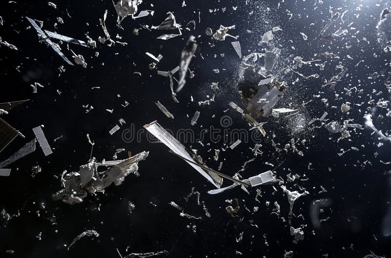Dense field of debris stock image. Image of orbit, science - 318637165