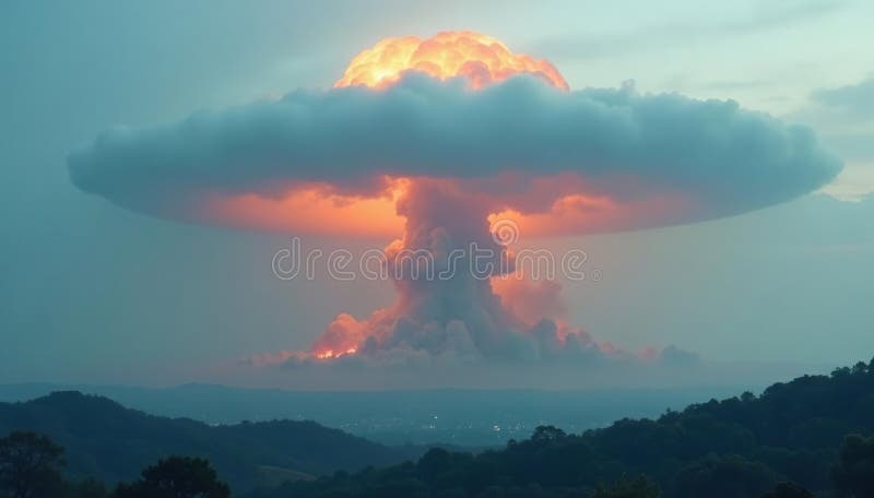 Dense Fog Obscures the Outline of a Mushroom Cloud, Mushroom, Radiation ...