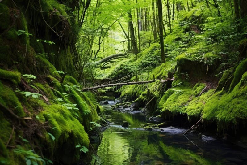 Dense Foliage Around a Forest Hot Spring Stock Image - Image of ...