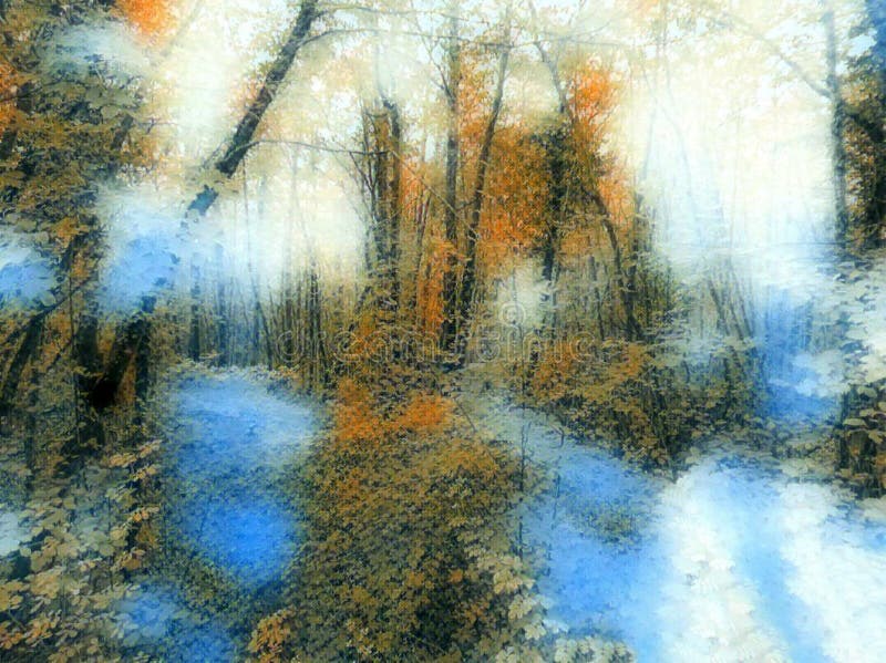 Dense Forest Abstract Art Background Stock Illustration - Illustration ...